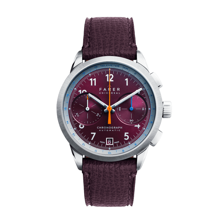 Farer Automatic Watches - Discovery - Red - 36mm Case - La Joux-Perret G101